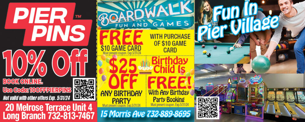 Pier Pins & Boardwalk Fun & Games In Pier Village Long Branch - Coupon ...